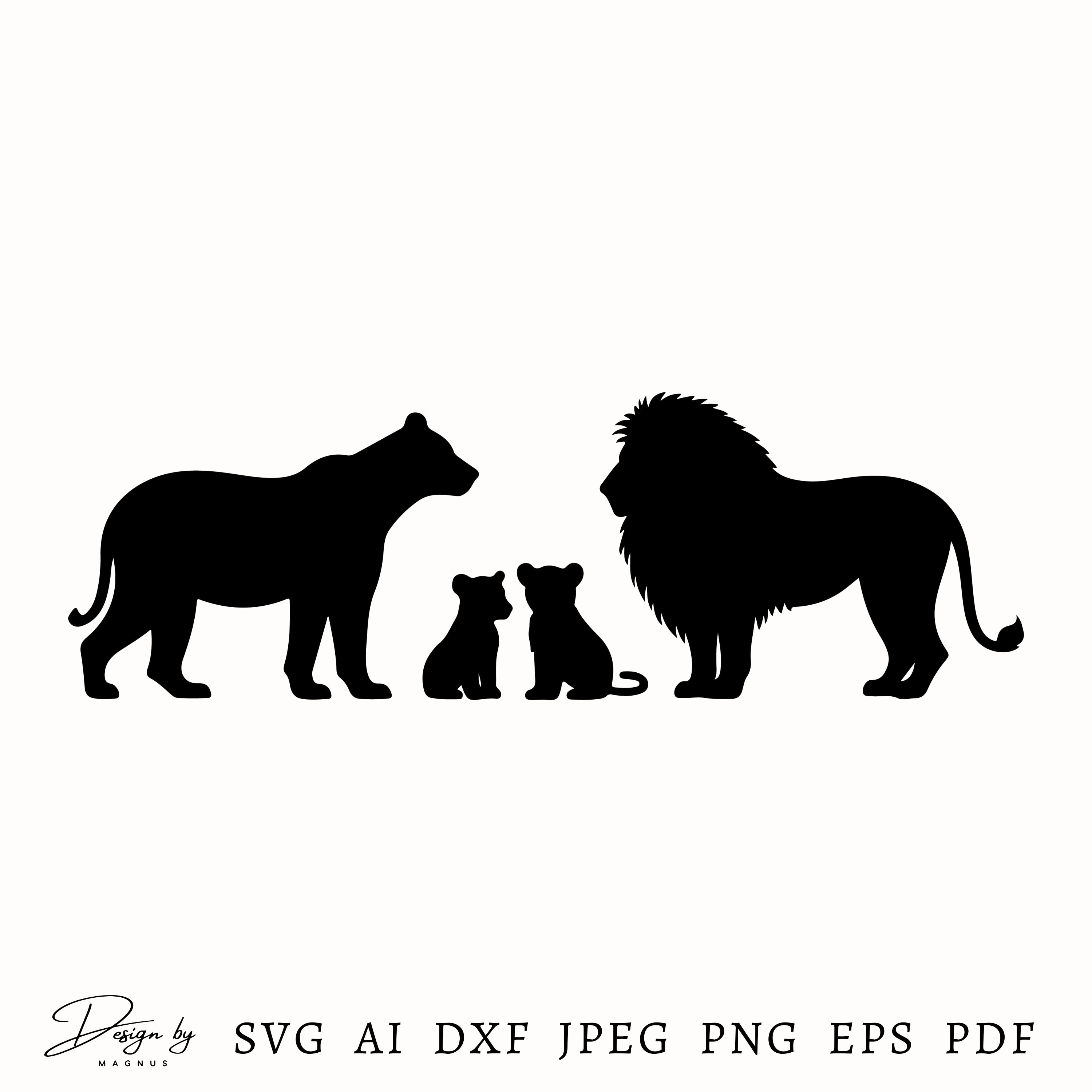 Lion Family Svg, Lion Family Silhouette, Lion Svg File for Cricut ...