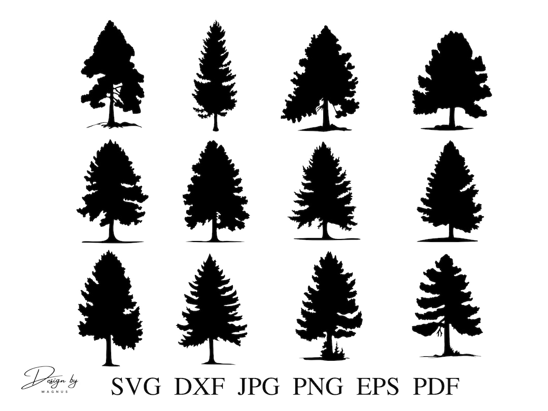 Pine Trees Svg Bundle 12 Designs Tree Svg Cut File Tree - Etsy
