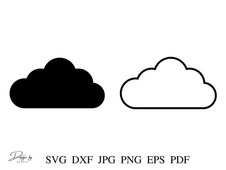 Cloud Svg Cloud Cut File Cloud Silhouette Cloud Vector - Etsy