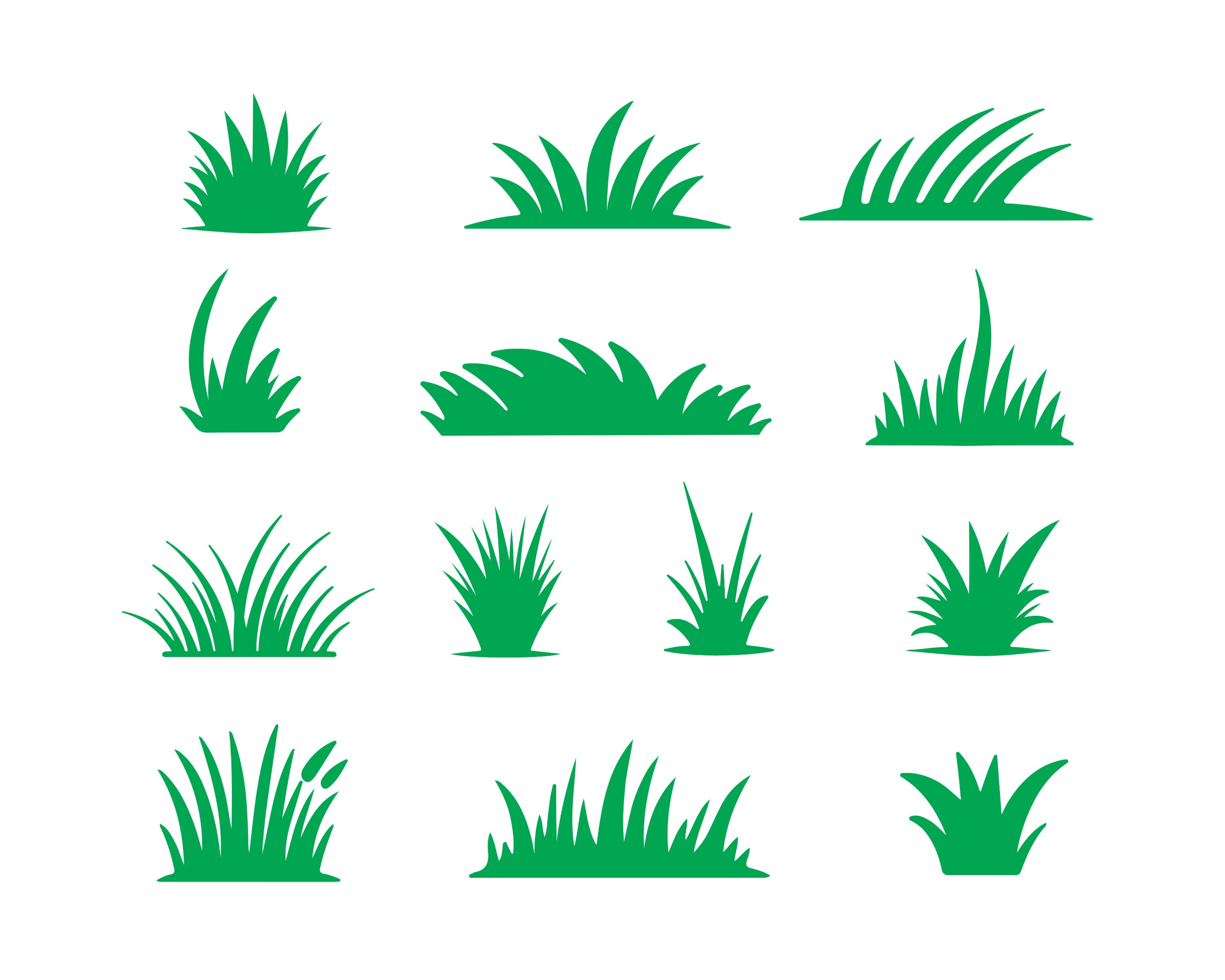 Grass Svg Bundle 14 Designs, Grass Clipart, Grass Svg Files for Cricut ...