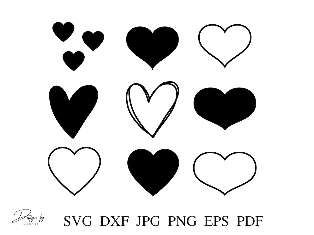 Svg Heart Bundle 9 Designs Svg Heart Design Svg Heart for - Etsy