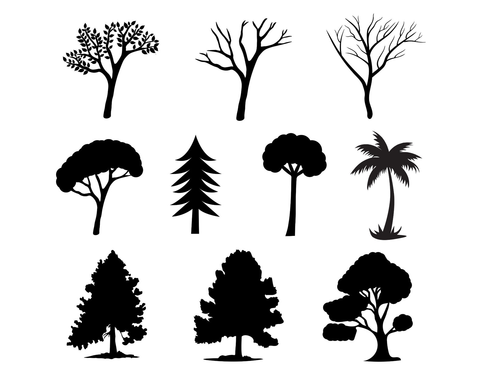 Tree Svg Bundle, 10 Designs, Tree Svg Files, Tree Svg Cricut, Tree Cut ...