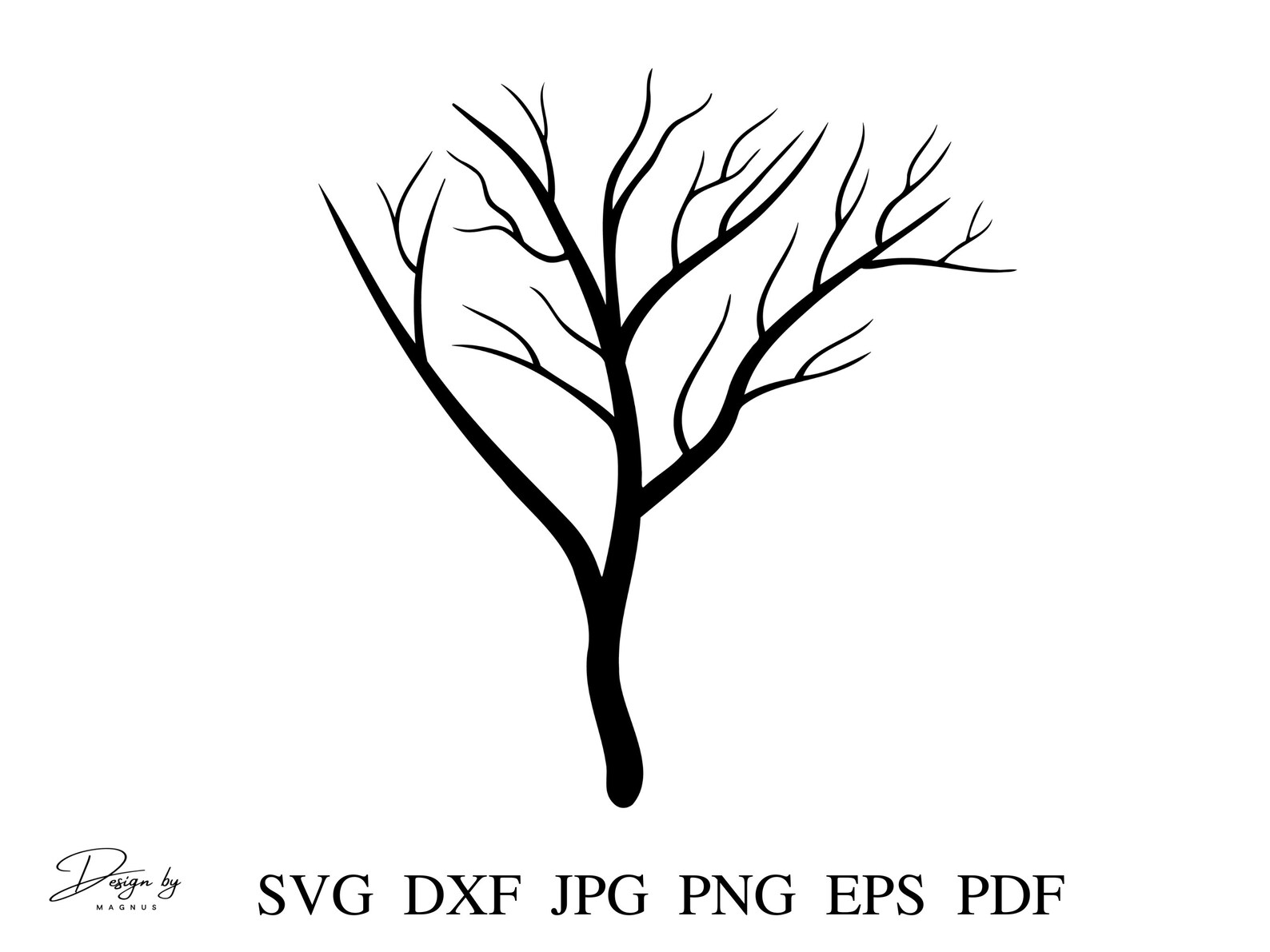 Bare Tree Svg, Tree Silhouette, Tree With No Leaves, Tree Svg File for ...