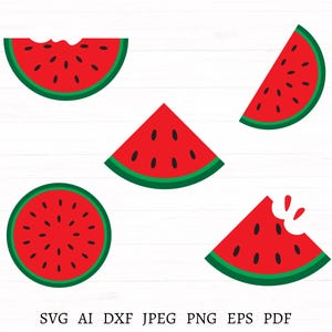 Watermelon Svg Bundle 5 Designs, Layered Watermelon Slices Svg ...