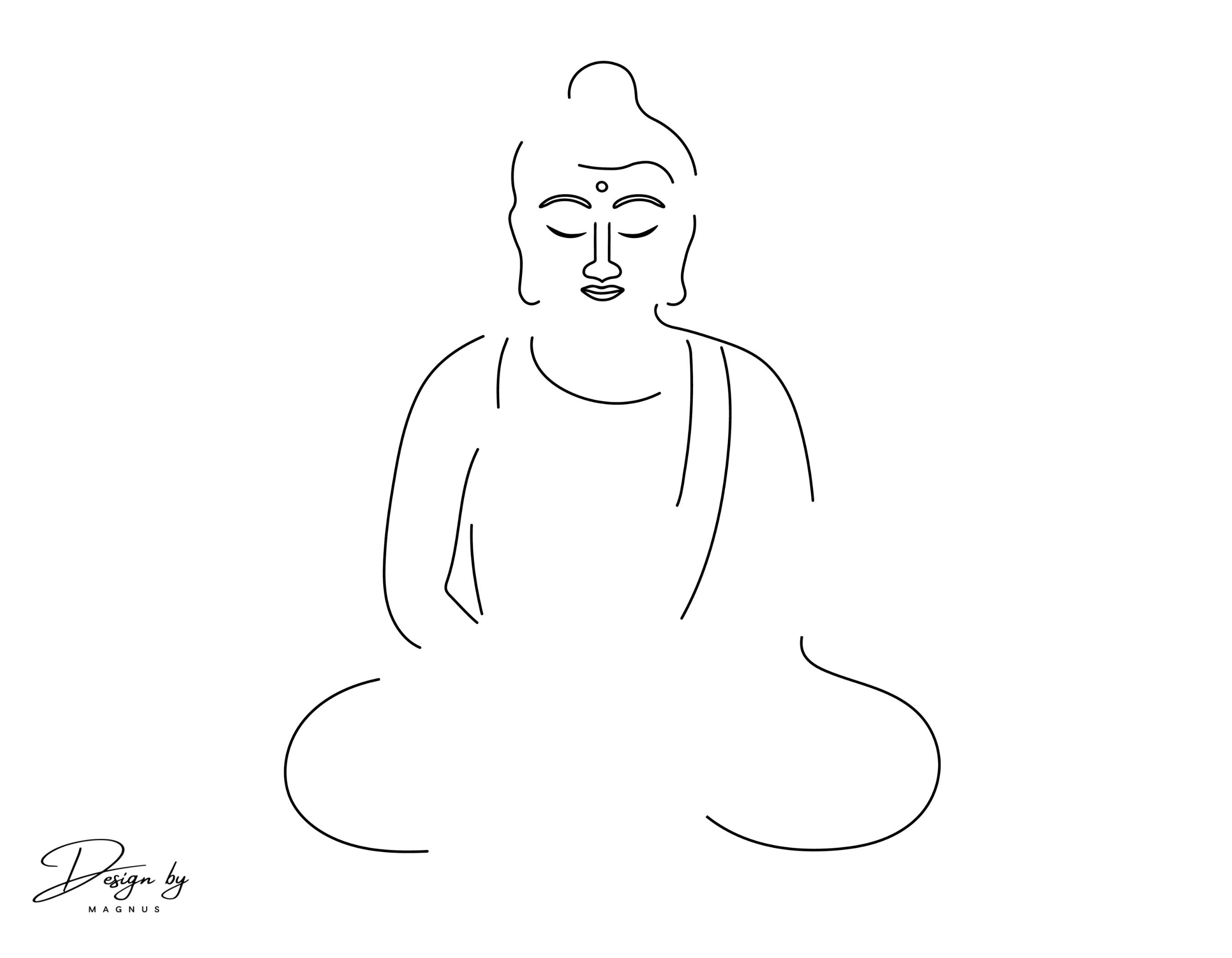 Simple Buddha Line Drawing