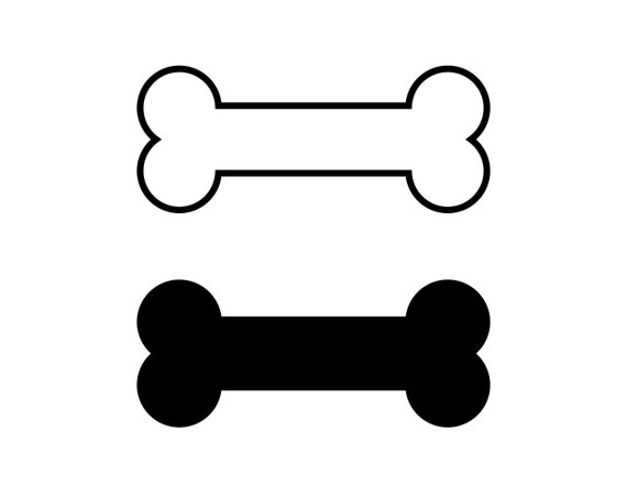 Dog Bone Clip Art Black And White