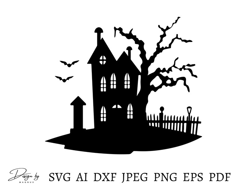 Haunted House Svg File Haunted House Png Halloween Decor - Etsy