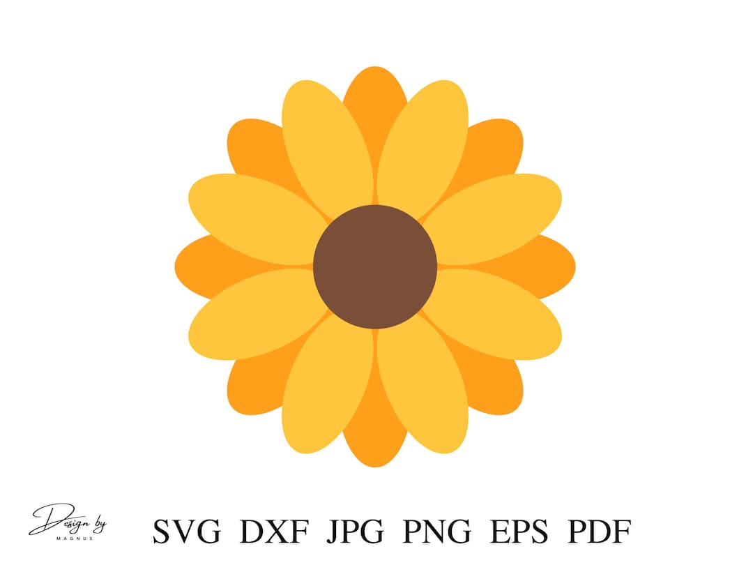 Sunflower Svg, Simple Sunflower Design, Floral Svg, Flower Svg ...