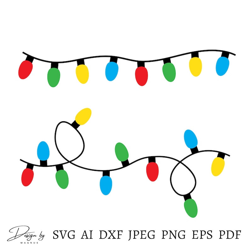 Christmas Lights Svg, Christmas Lights Clipart, Christmas Design ...