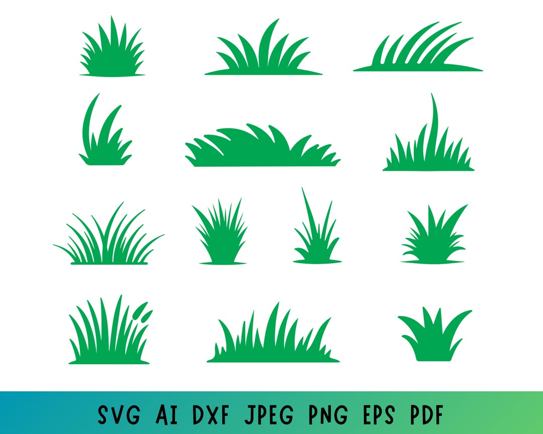 Grass Svg Bundle 14 Designs, Grass Clipart, Grass Svg Files for Cricut ...
