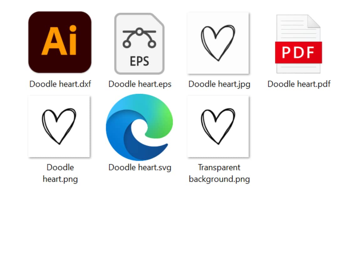 Handdrawn Doodle Heart, Doodle Heart Svg, Heart Svg, Svg Files Doodle ...