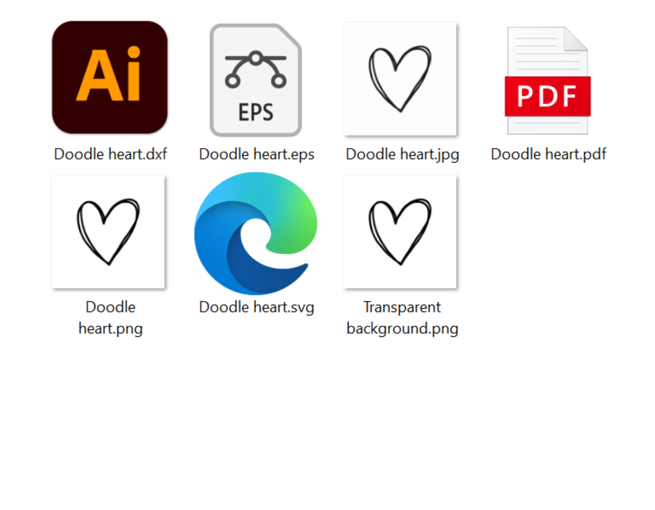 Handdrawn Doodle Heart, Doodle Heart Svg, Heart Svg, Svg Files Doodle ...