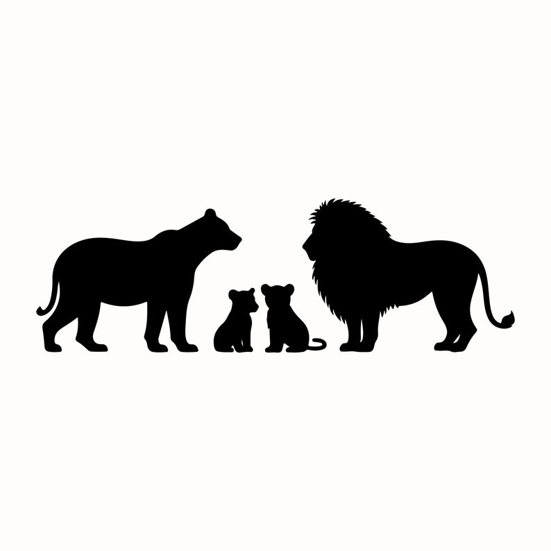 Lion Family Svg, Lion Family Silhouette, Lion Svg File for Cricut ...