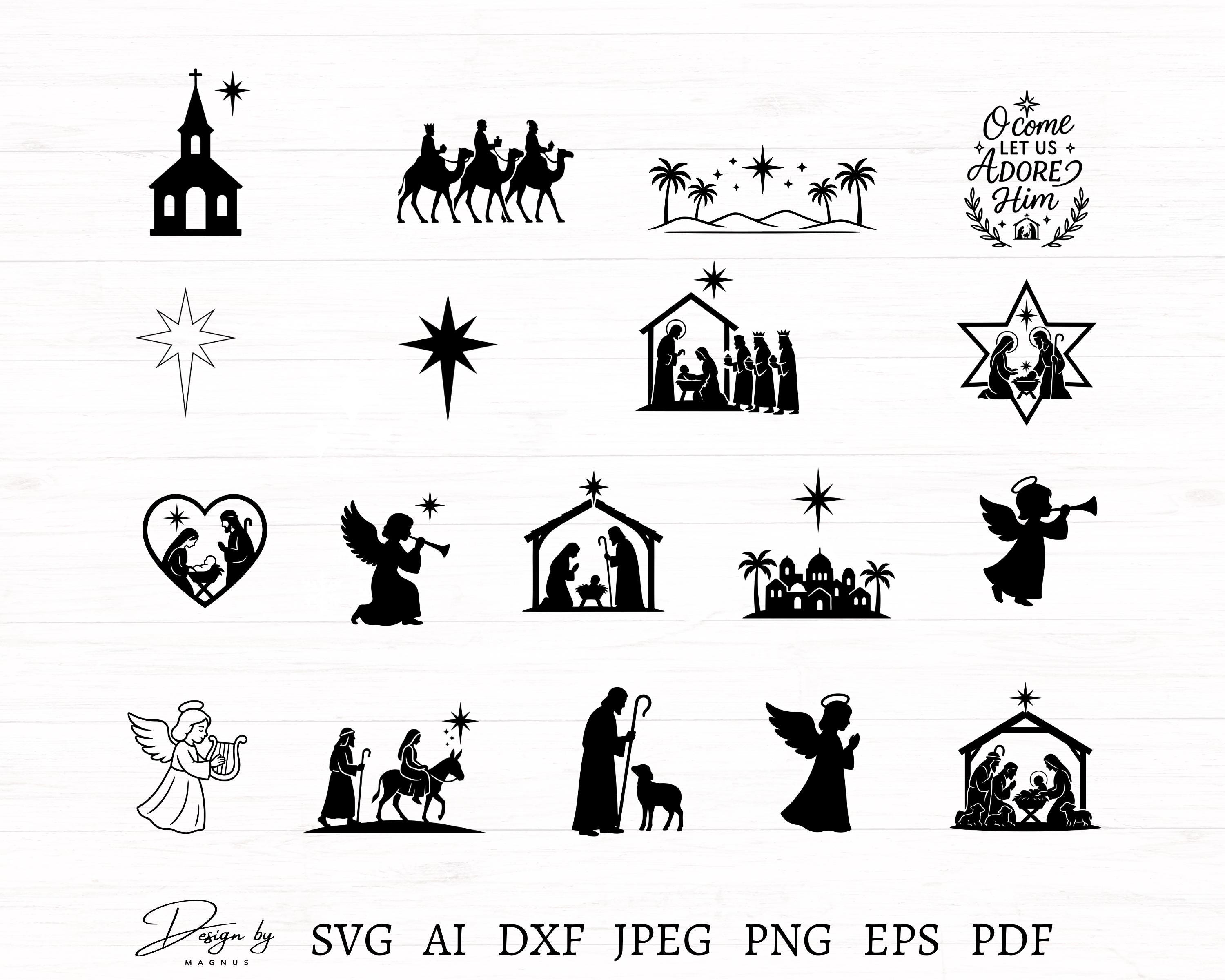 Nativity Svg Bundle 18 Designs, Nativity Scene Svg, Christmas Svg ...