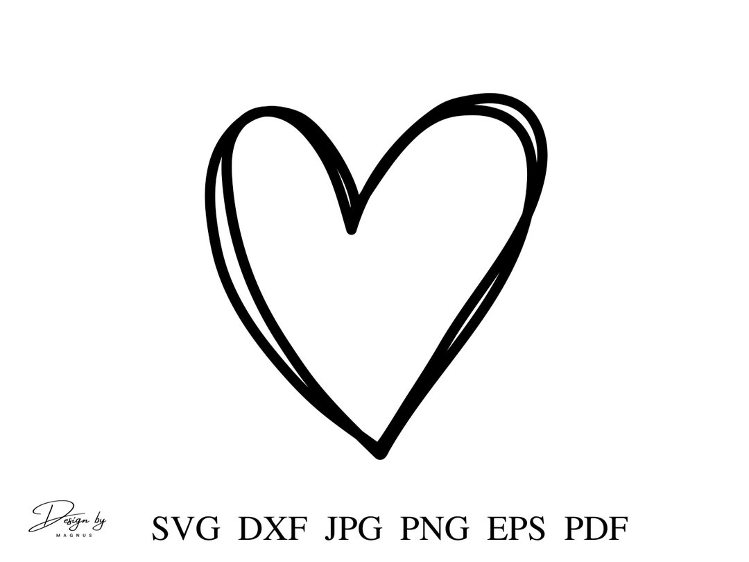Handdrawn Doodle Heart Doodle Heart Svg Heart Svg Svg Files - Etsy