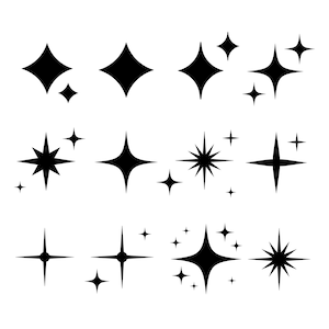 Sparkle Svg Bundle, 12 Designs, Sparkle Cut File, Sparkle Art, Stars ...
