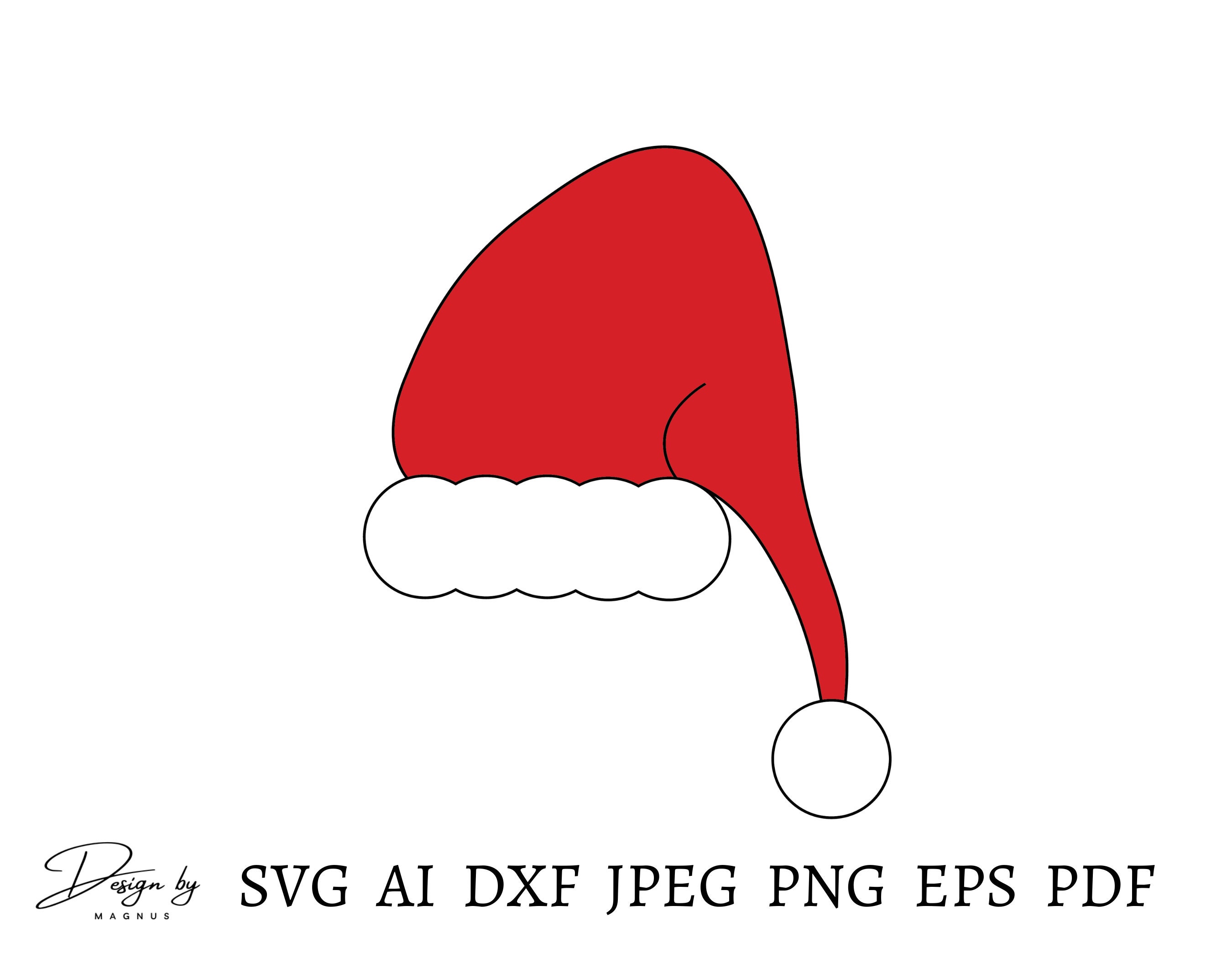 Santa Hat Svg, Christmas Svg File, Santa Claus Hat Png, Santa Hat ...