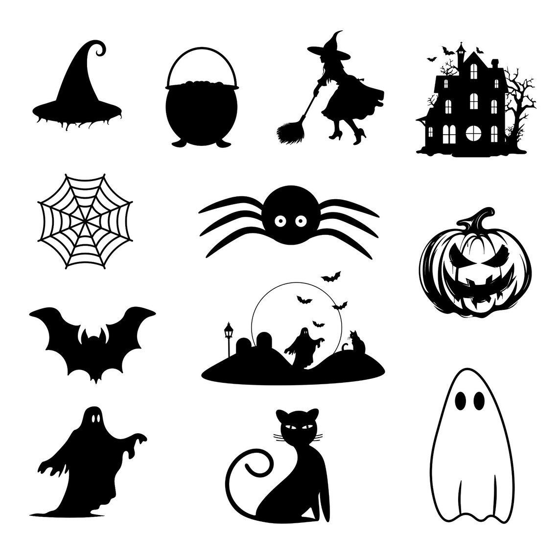 Halloween Svg Bundle, Halloween Svg Files, Ghost Svg, Bat Svg ...