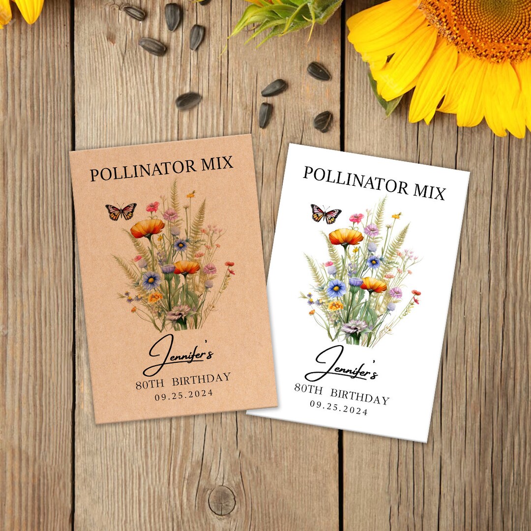 Pollinator Mix Birthday Seed Packet Welcome Anniversary Packet Vintage ...