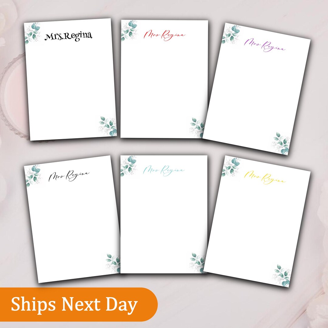 Personalized Initials + Name Notepad, Wedding Notepads, Custom Notepads ...