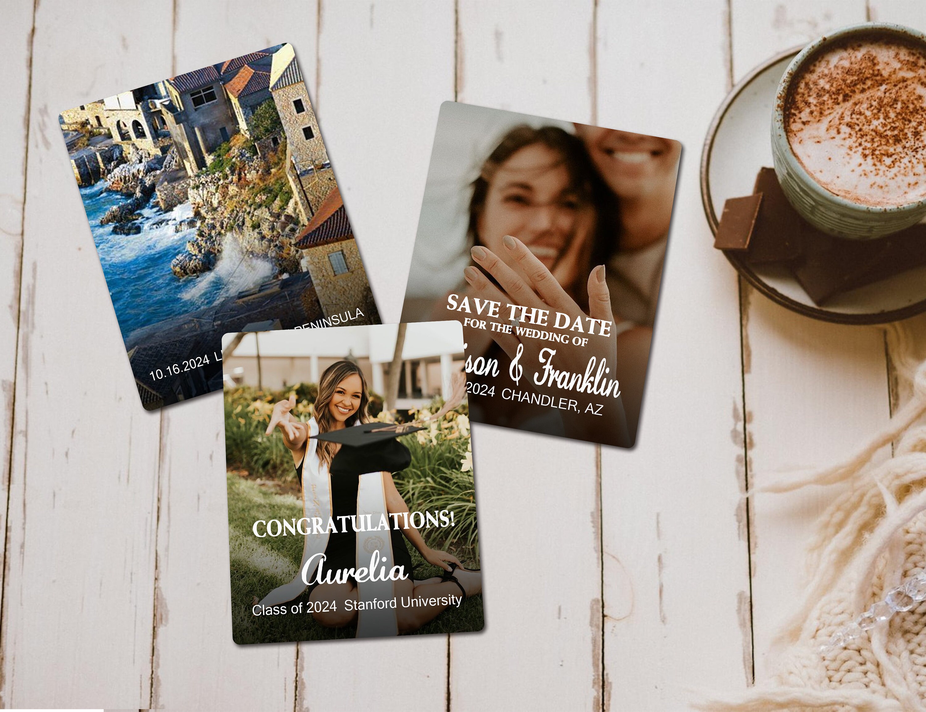 Personalized Photo Fridge Magnet for Wedding Invitation-wedding Gifts ...