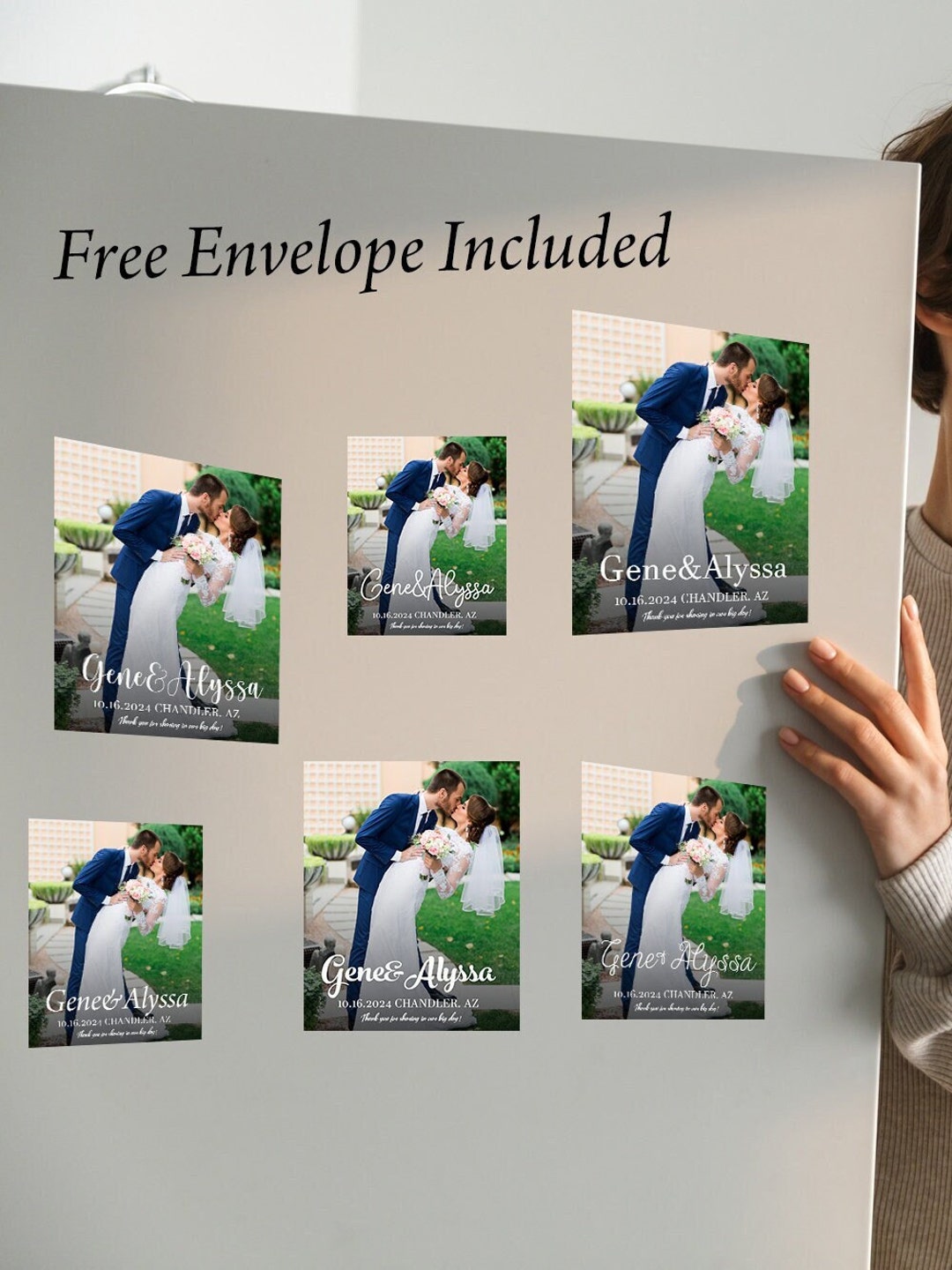 Personalized Photo Fridge Magnet for Wedding Invitation-wedding Gifts ...