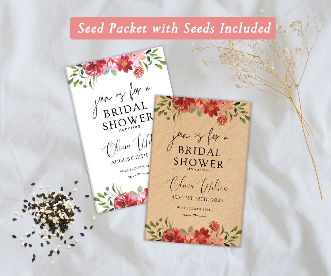 Personalized Seed Packet for Bridal Shower, Anniversary Seed Packet ...