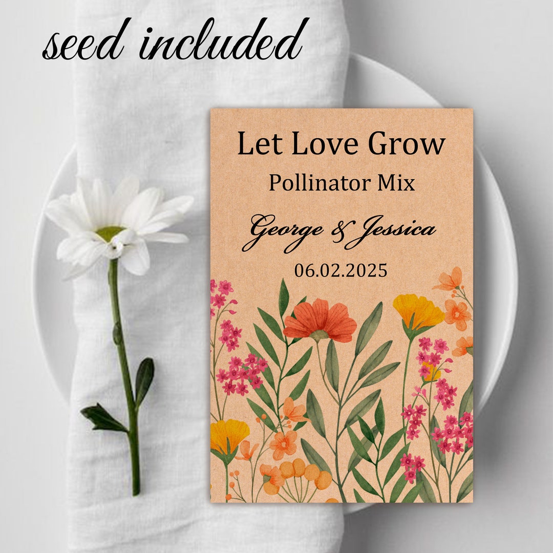 Pollinator Mix Wildflower Seed Packets for Wedding Favors With Seed ...