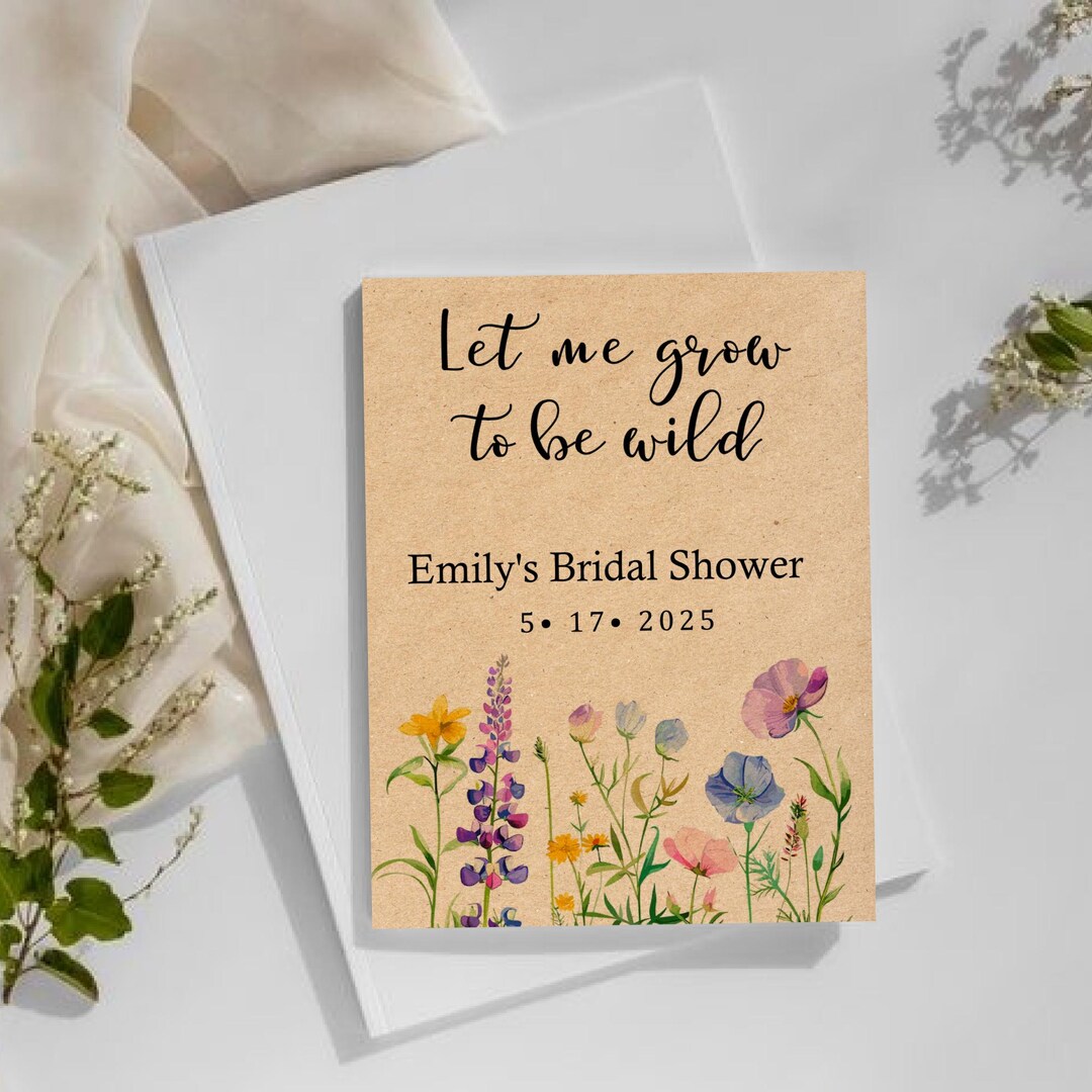 Custom LET ME GROW Bridal Shower Seed Packets in Bulk Wildlower Seeds ...