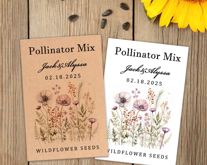 Pollinator Mix Seed Packets Wedding Favor/engagement Vintage Seed ...