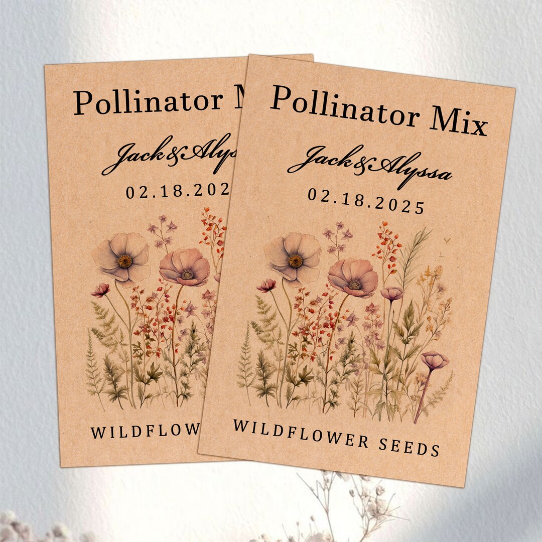 Pollinator Mix Seed Packets Wedding Favor/engagement Vintage Seed ...