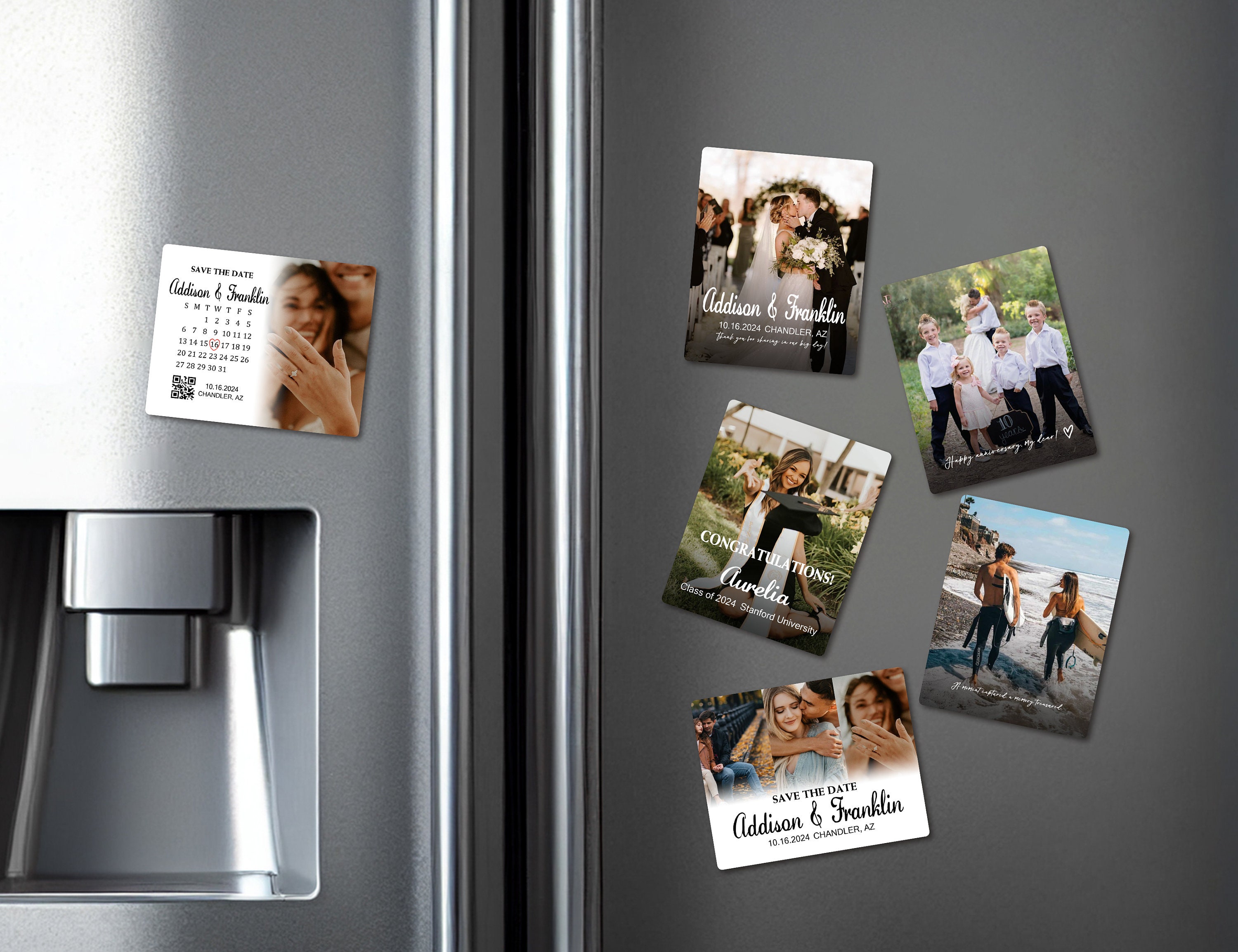 Personalized Photo Fridge Magnet for Wedding Invitation-wedding Gifts ...