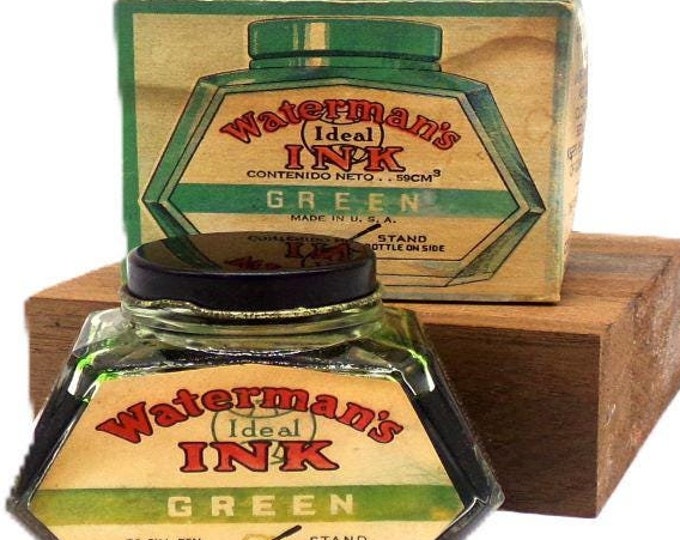 Waterman's Ideal Ink, Green...in Box...vintage 2 OZ - Etsy