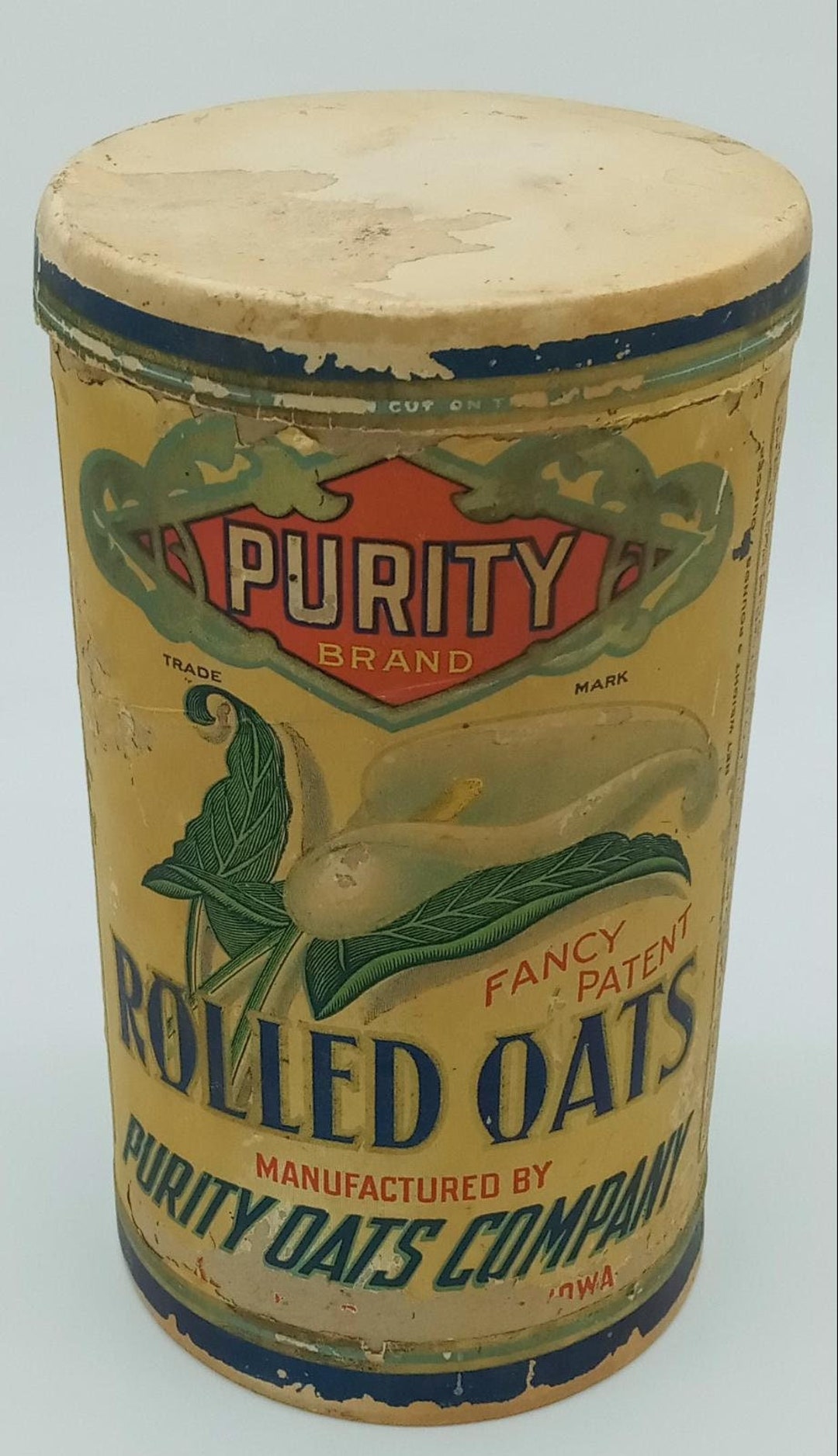 Vintage Purity Rolled Oats Cardboard Container - Etsy