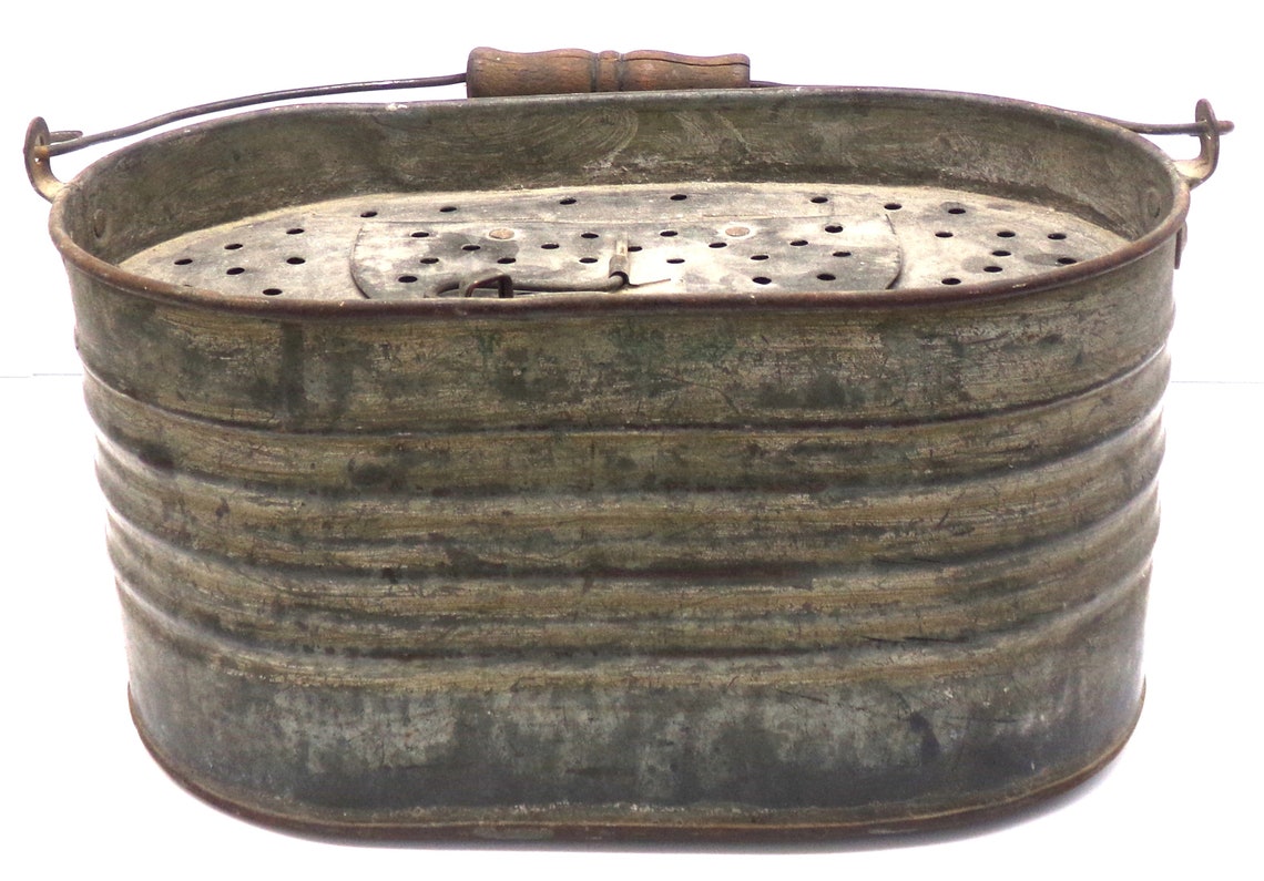 Minnow Bucket...oval Tin...very VINTAGE...UNUSUAL - Etsy
