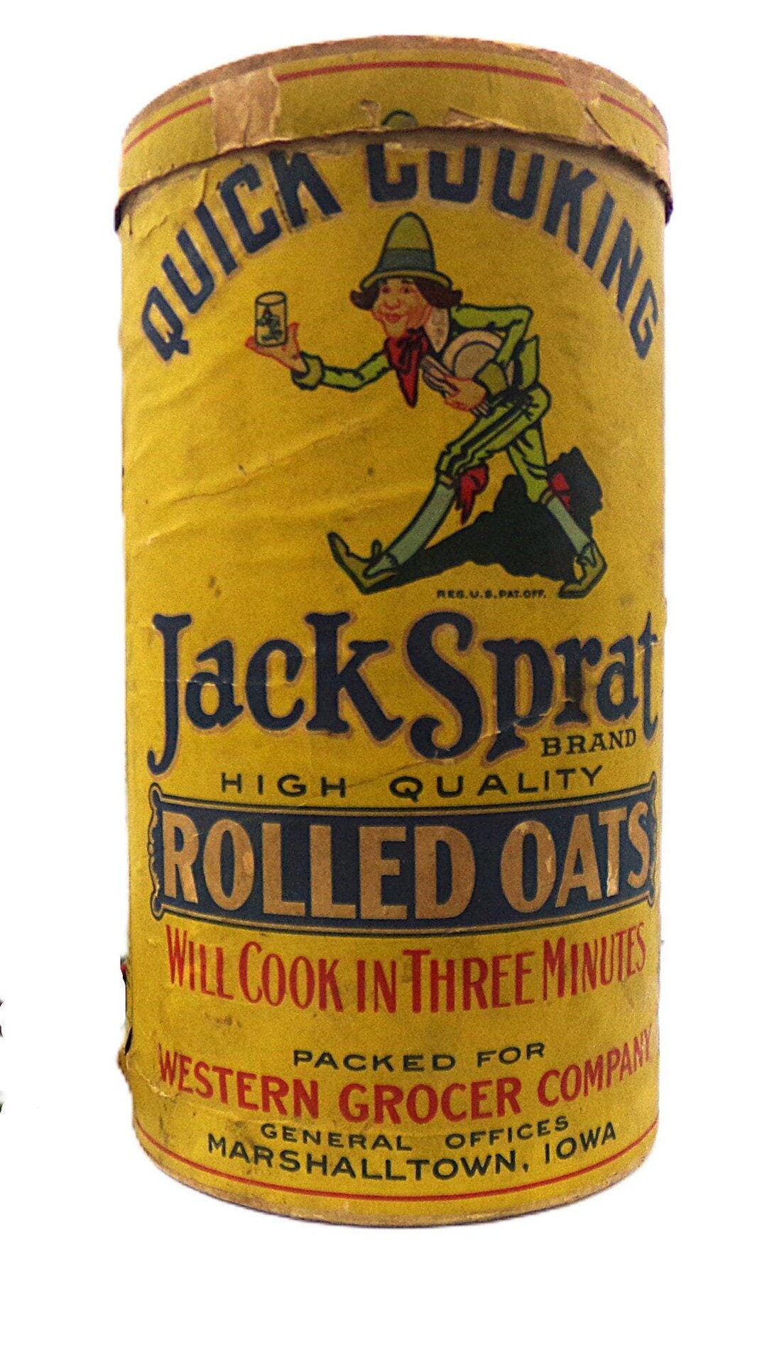 Jack Sprat Rolled Oats Cardboard Cylinder Container 3 Lb. - Etsy