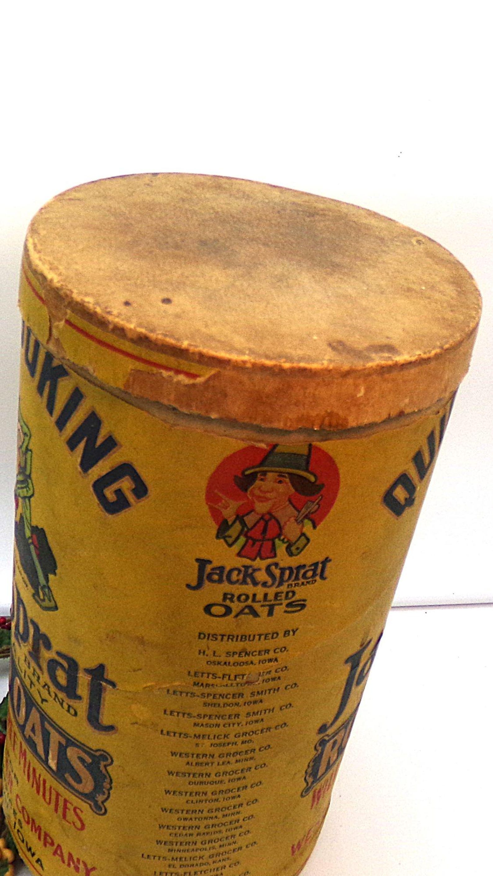 Jack Sprat Rolled Oats Cardboard Cylinder Container 3 Lb. - Etsy
