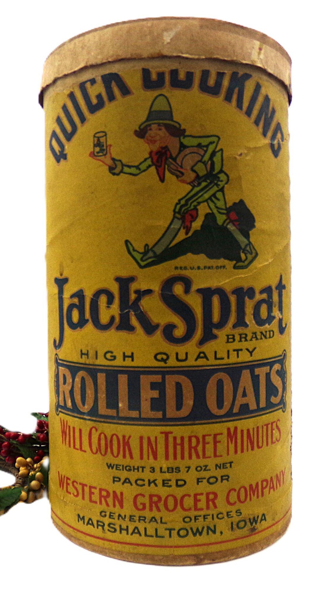 Jack Sprat Rolled Oats Cardboard Cylinder Container 3 Lb. - Etsy