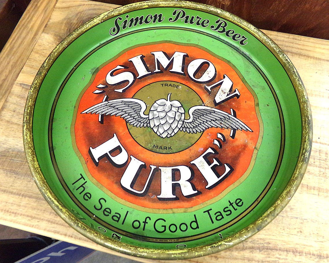 Simon Pure Beer Tray 1940's Buffalo NY - Etsy