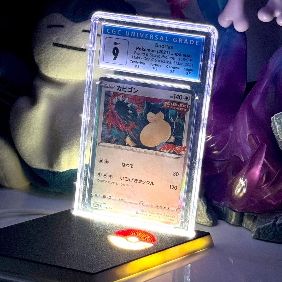 Illuminated Pokemon Card Display Stand Compatible With Graded Slabs ...