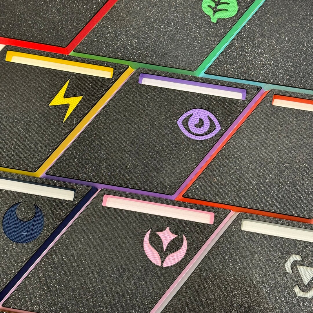 Pokemon Card Display Stand - Custom Energy Colours, Compatible With Top ...