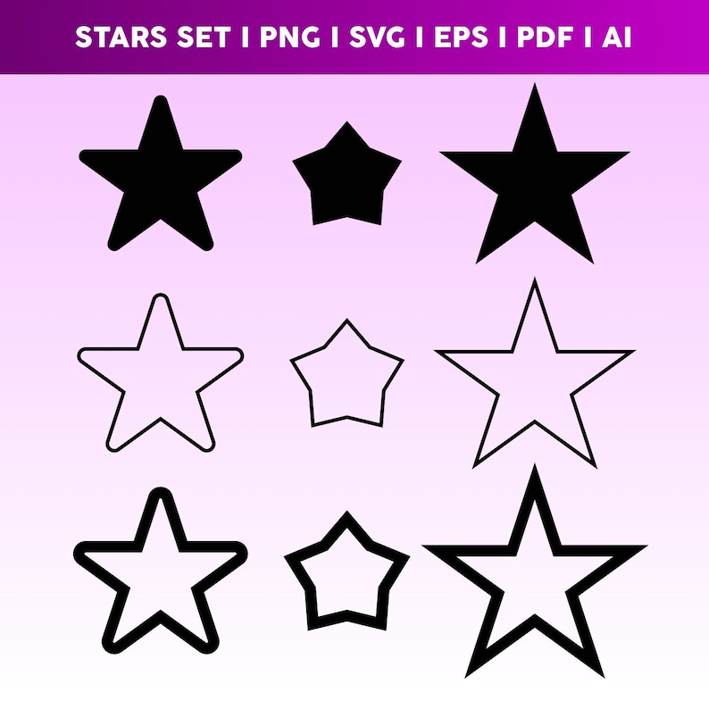 Stars Bundle, Stars JPG, Stars SVG, Stars AI, Stars Vector, Stars ...