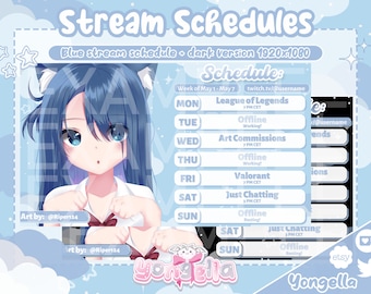 Red Stream Schedule Template Gothic Vtuber Schedule Vtuber - Etsy
