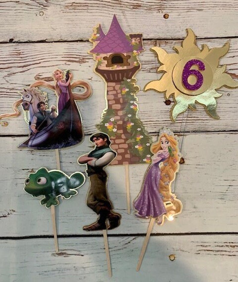 Simple Rapunzel Cake Topper Set, Princess Simple Cake Topper Set ...
