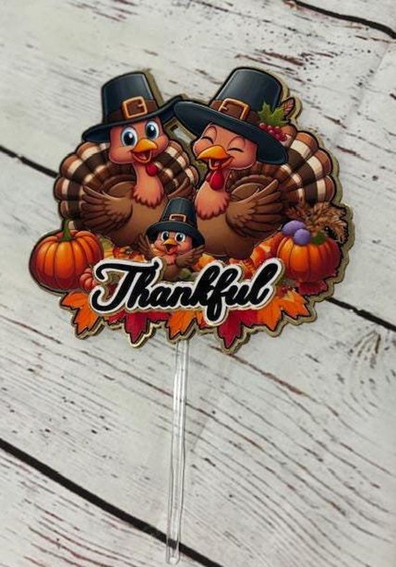 Thanksgiving Cake Topper, Turkey Cake Topper, Party Decor, Thanksgiving ...