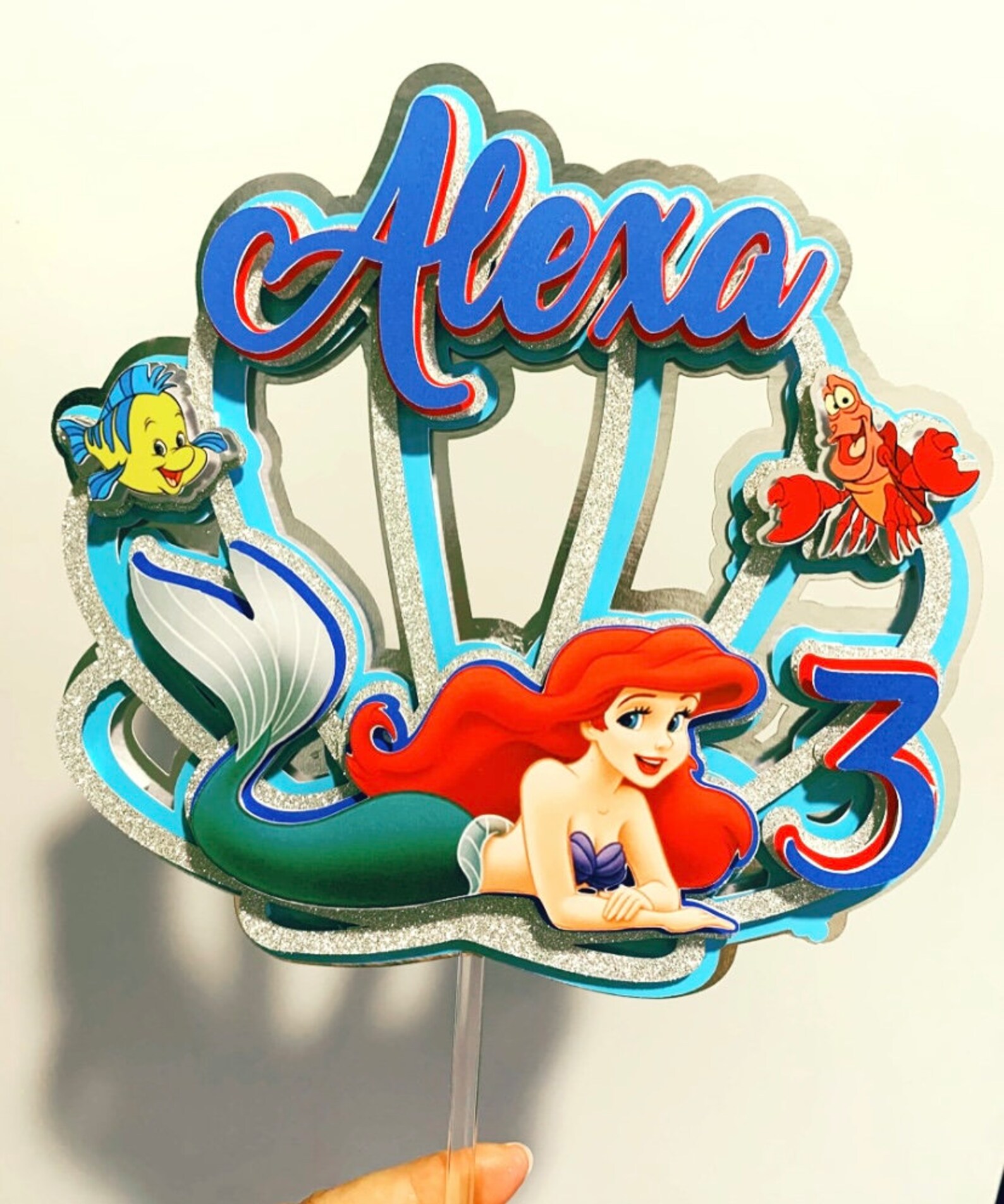Mermaid Cake Topper, Ariel Cake Topper, Princess Cake Topper, Ariel ...