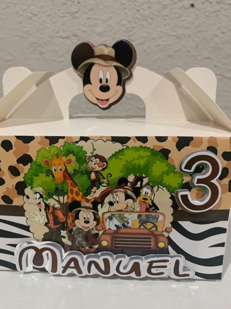 Mickey Mouse Favor Boxes, Mickey Safari Favor Boxes, Mickey Safari ...