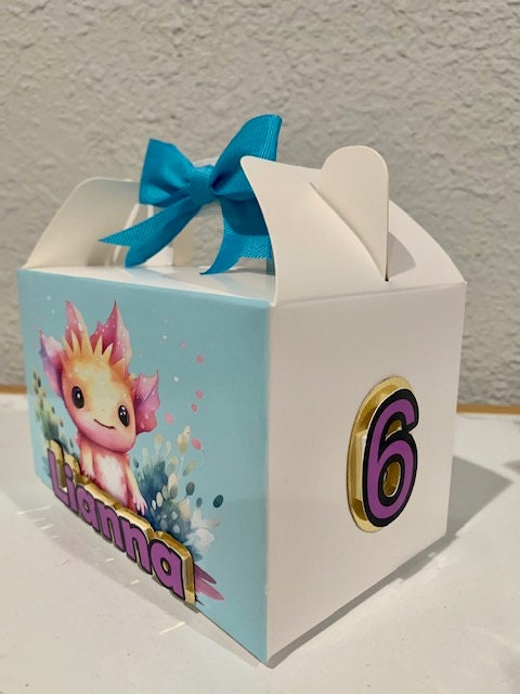 Axolotl Gable Box, Axolotl Party Box, Axolotl Candy Box, Axolotl ...