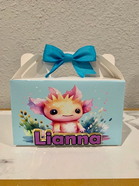 Axolotl Gable Box, Axolotl Party Box, Axolotl Candy Box, Axolotl ...