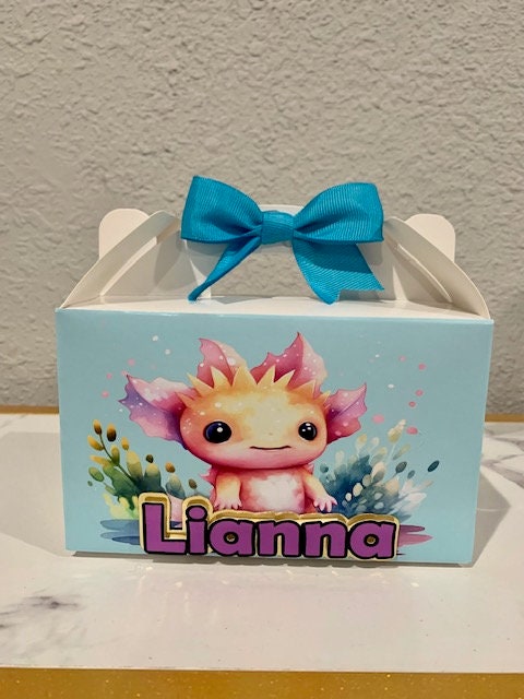 Axolotl Gable Box, Axolotl Party Box, Axolotl Candy Box, Axolotl ...